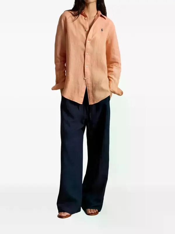 Polo Ralph Lauren Navy Linen Drawstring Trousers