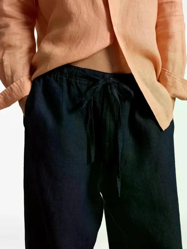 Polo Ralph Lauren Navy Linen Drawstring Trousers