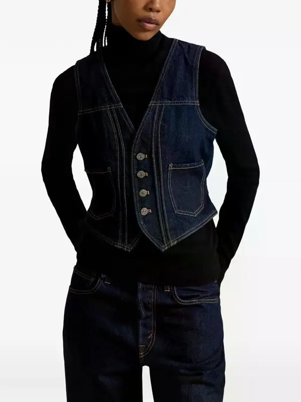 Polo Ralph Lauren V-neck Denim Waistcoat
