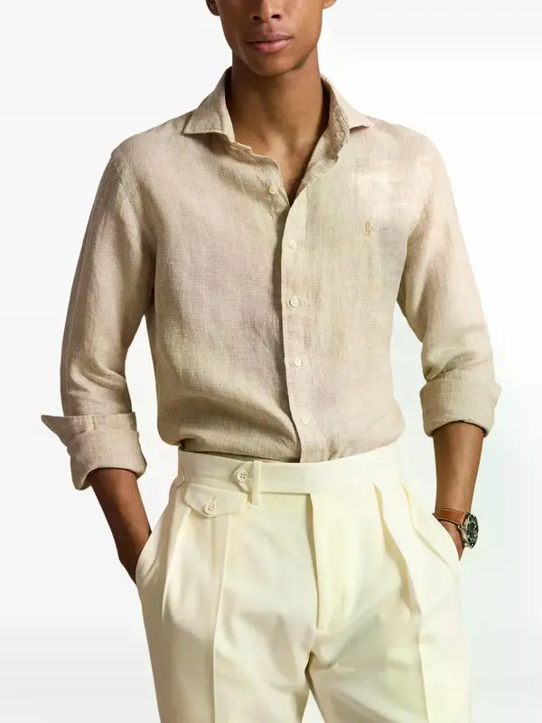Polo Ralph Lauren Check-pattern Embroidered-logo Shirt