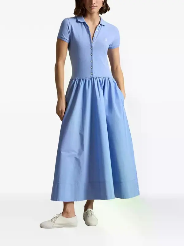 Polo Ralph Lauren Mesh Poplin Maxi Dress