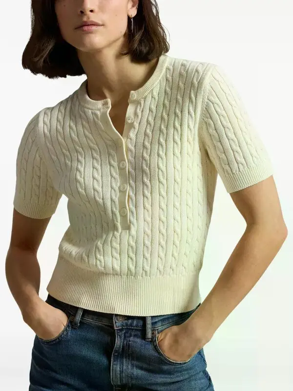 Polo Ralph Lauren Cotton Cable-knit Henley Sweater