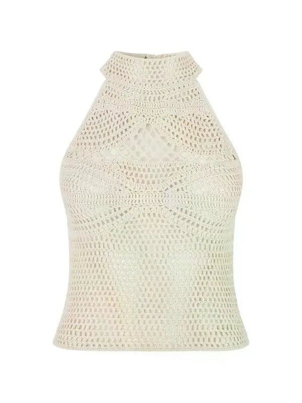 THE GARMENT Crochet Knit Halter Top - Neutrals