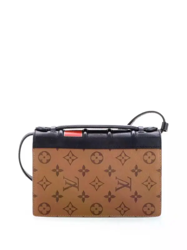 LOUIS VUITTON Book Chain Wallet Reverse Monogram Canvas Satchel