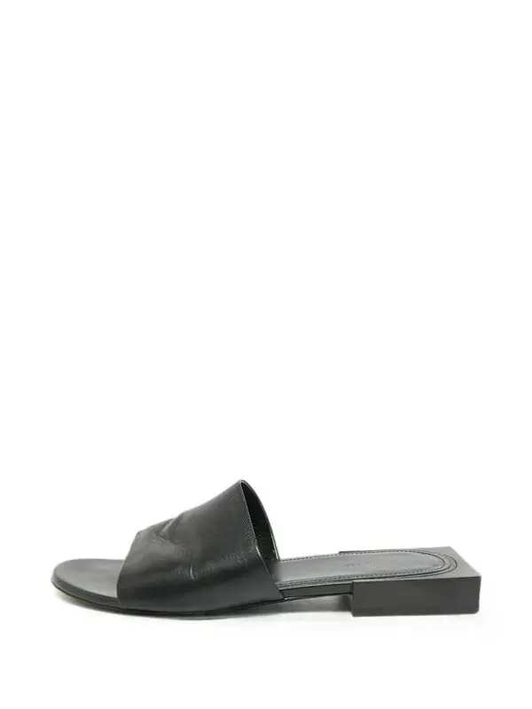 Balenciaga Leather Wide Strap Square-toe Flat Box Sandals