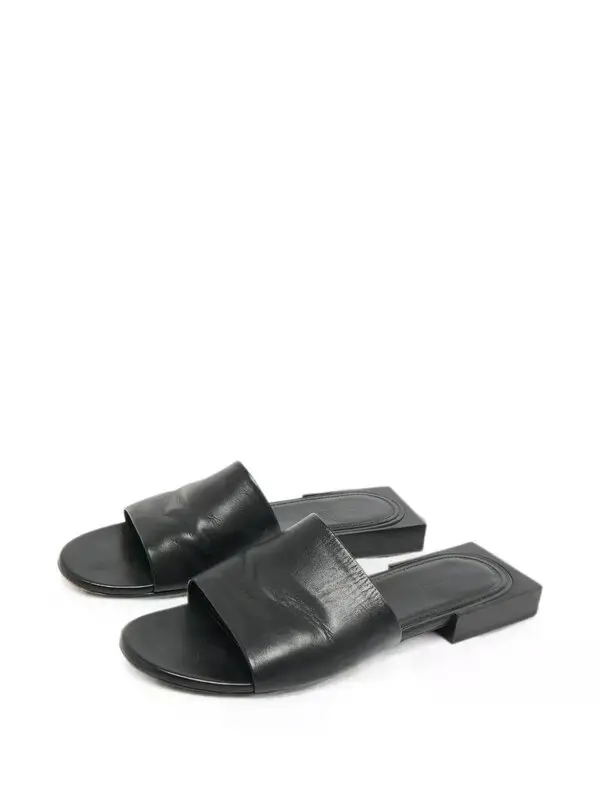 Balenciaga Leather Wide Strap Square-toe Flat Box Sandals