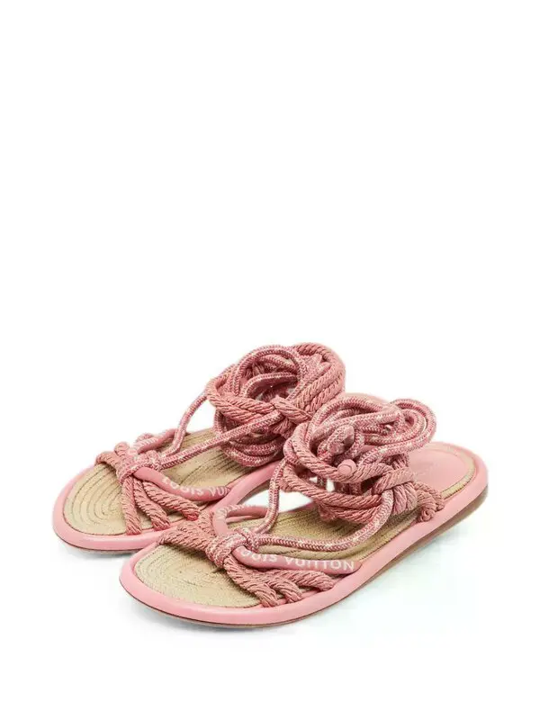 LOUIS VUITTON Maia Rope Ankle-strap Sandals