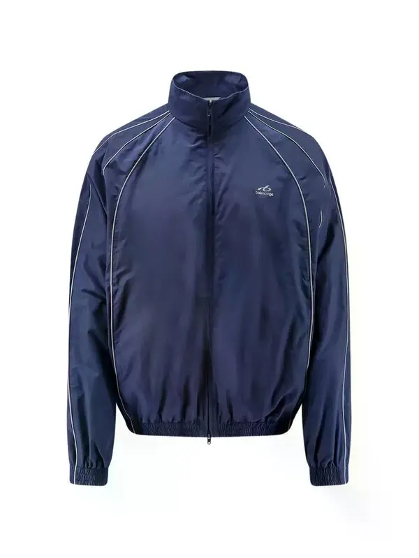 Balenciaga Logo-print Piped-trim Track Jacket - Blue