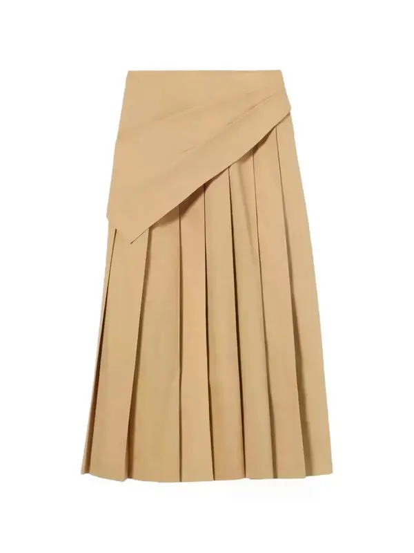 Claudie Pierlot Pleated Wrap-style Midi Skirt - Neutrals