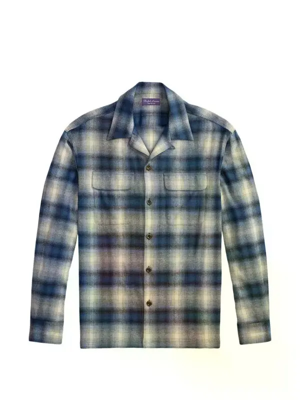 Ralph Lauren Purple Label Plaid-print Camp-collar Shirt
