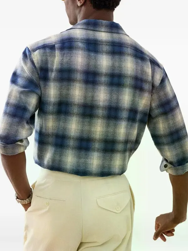 Ralph Lauren Purple Label Plaid-print Camp-collar Shirt