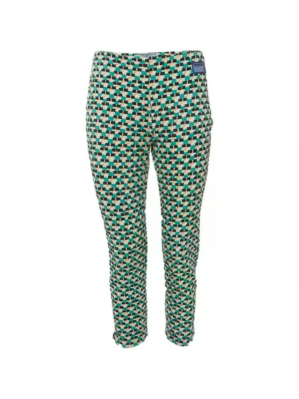 Prada Geometric Textured Crepe Trousers