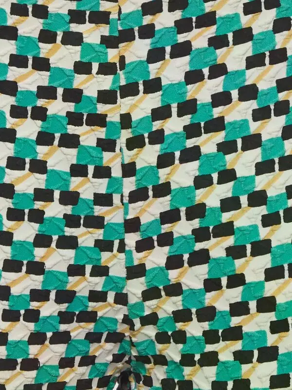 Prada Geometric Textured Crepe Trousers