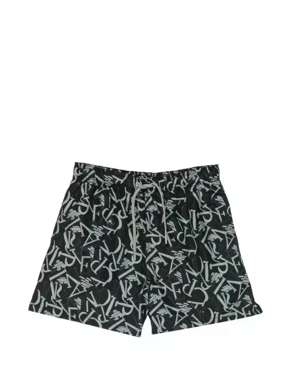 Emporio Armani Logo Print Swim Shorts - Black