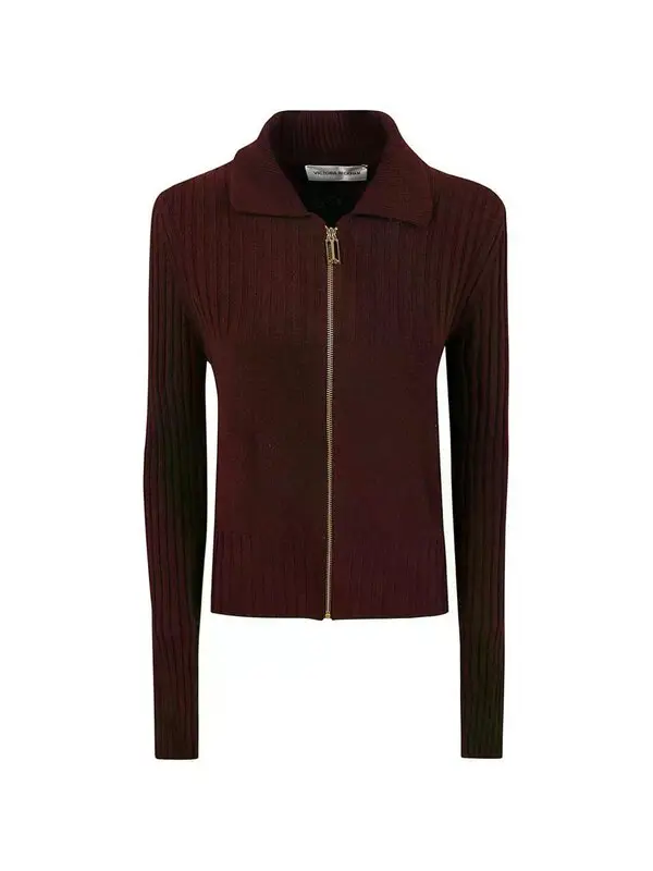 Victoria Beckham Ribbed-knit Zip-up Cardigan