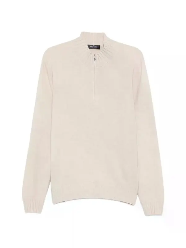 GRAN SASSO Half-zip Wool Sweater - Neutrals