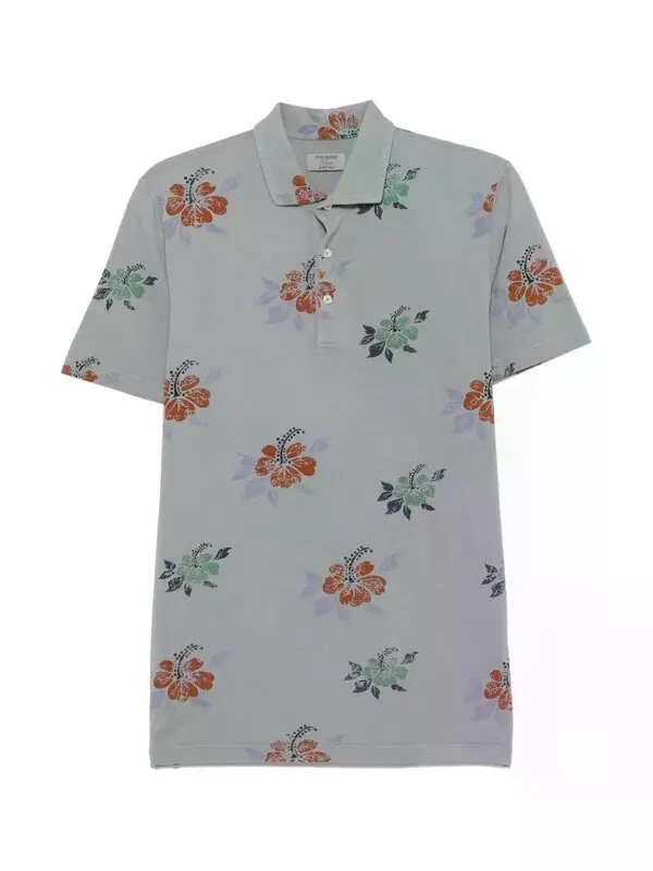 GRAN SASSO Floral-print Polo Shirt