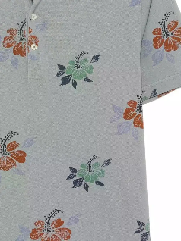 GRAN SASSO Floral-print Polo Shirt