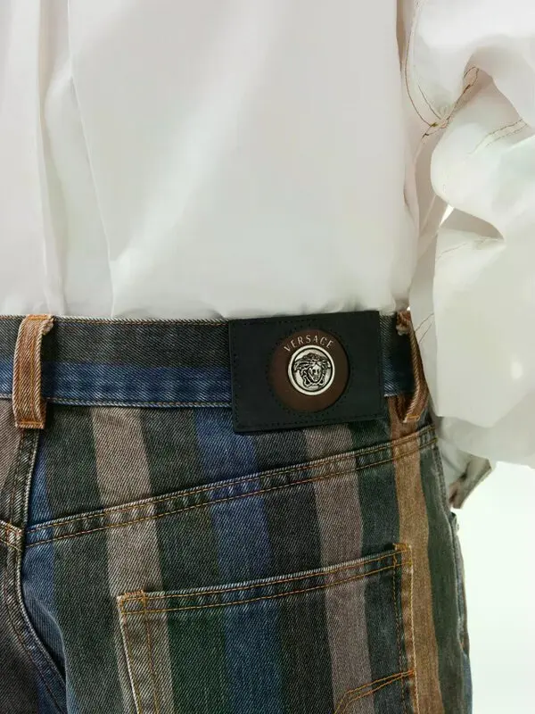 Versace Striped Straight Jeans