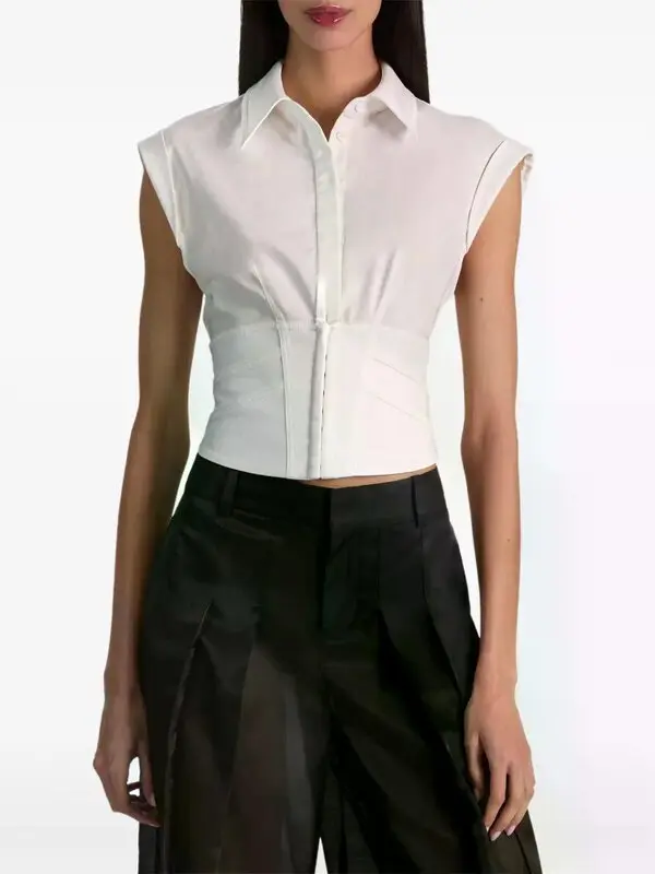 Alice + Olivia Kim Paneled Corset Top - White