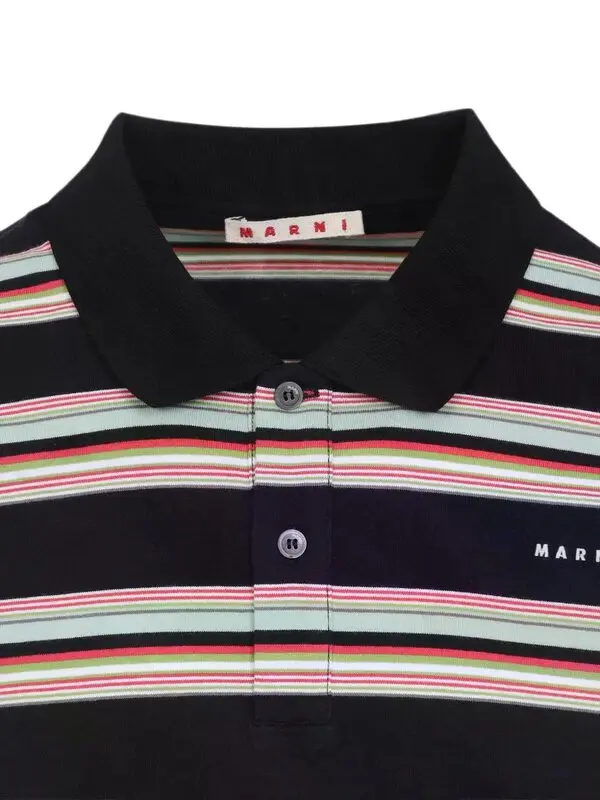 Marni Striped Long-sleeve Polo Shirt