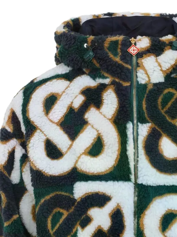 Casablanca Monogram Hooded Fleece Jacket - Green