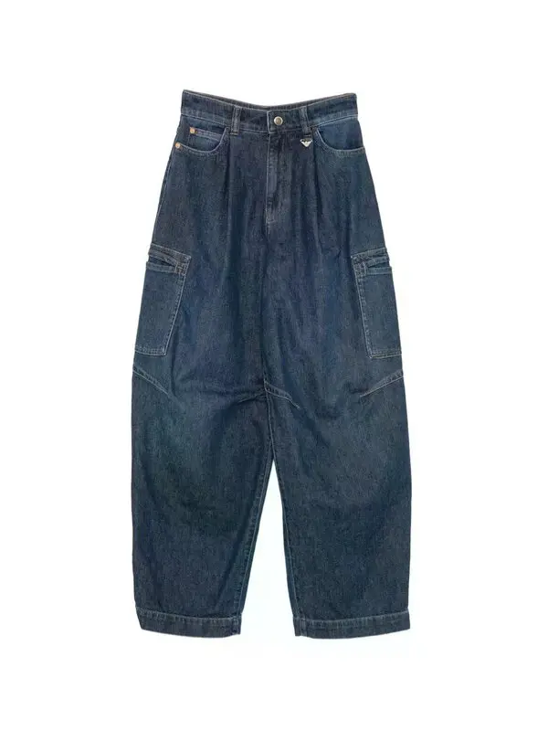 Emporio Armani Pocket Pleated Jeans - Blue