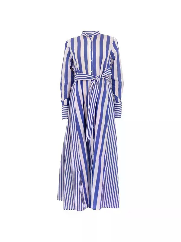 LAVI COUTURE Striped Belted Maxi Dress