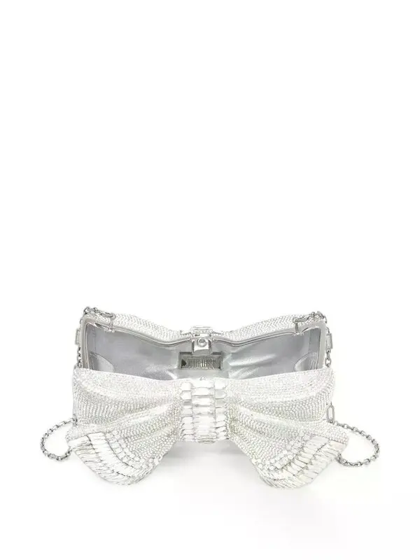 Judith Leiber Crystal Embellished Bow Clutch Bag - Silver