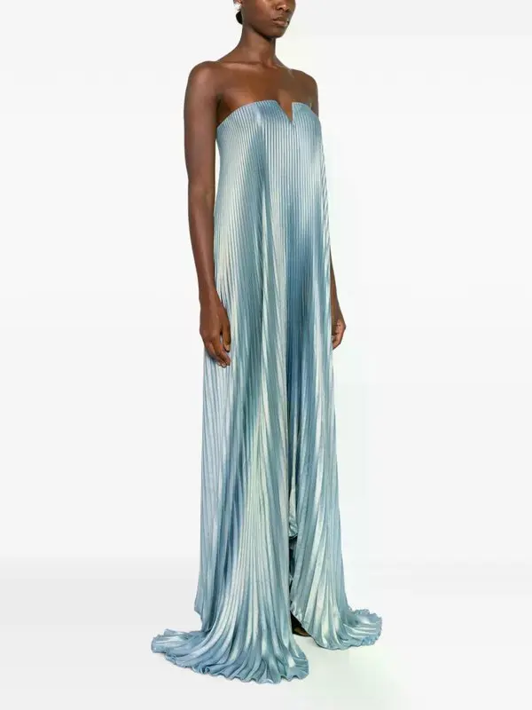 L'IDEE Black Tie Strapless Maxi Dress - Blue