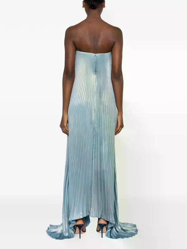L'IDEE Black Tie Strapless Maxi Dress - Blue