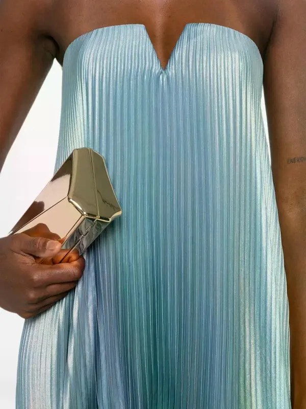 L'IDEE Black Tie Strapless Maxi Dress - Blue