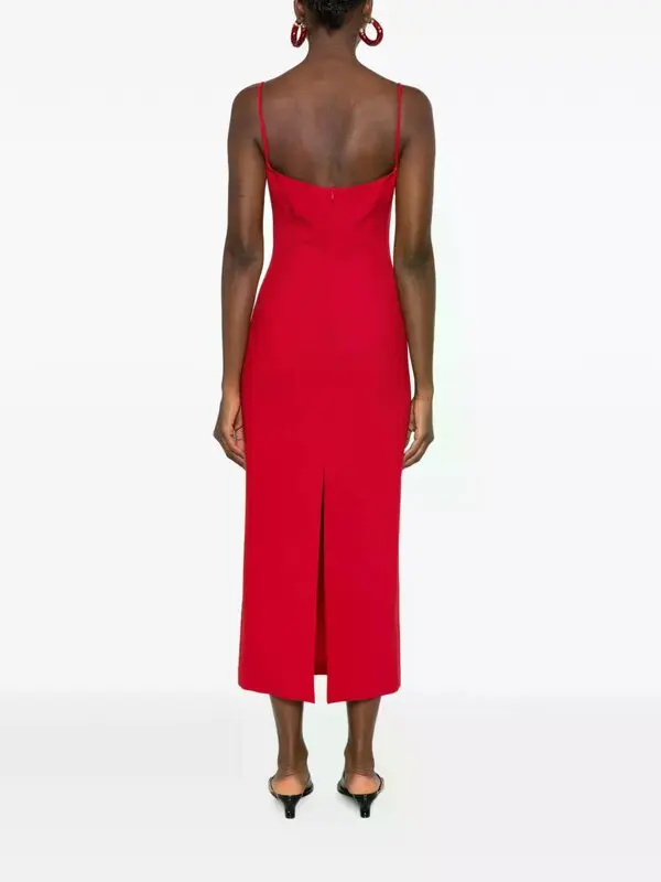 Magda Butrym Floral Appliqué Spaghetti Strap Midi Dress