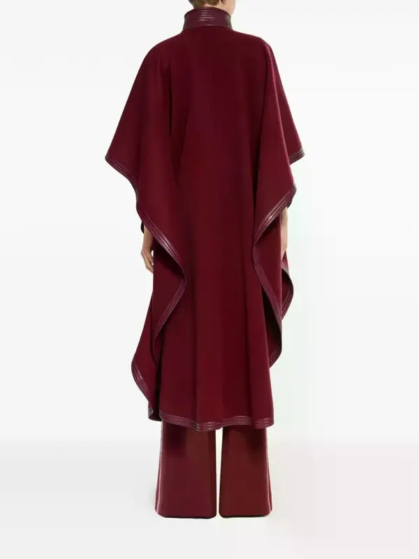 Elie Saab High-neck Cape With Leather Trim