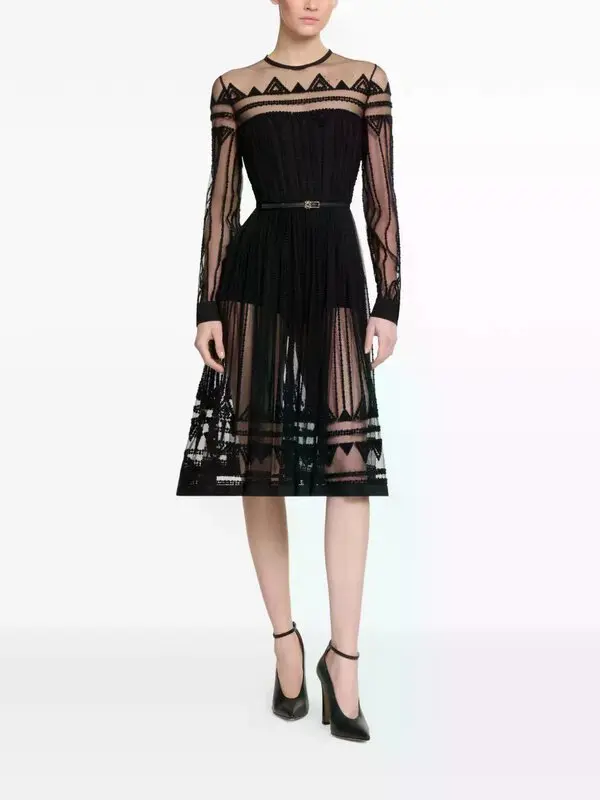 Elie Saab Sequin-embroidered Tulle Midi Dress