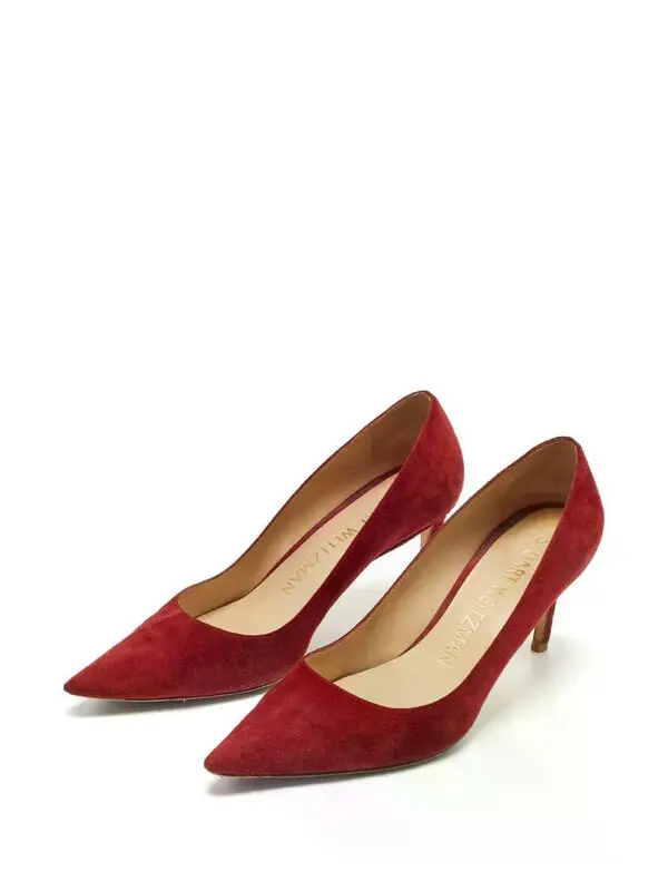STUART WEITZMAN Suede Pointed Toe Stiletto Heeled Sandals