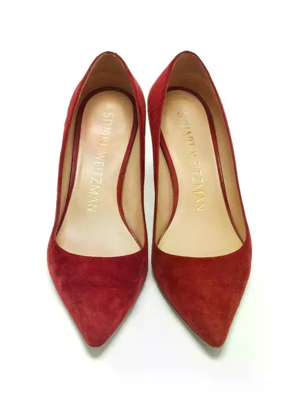 STUART WEITZMAN Suede Pointed Toe Stiletto Heeled Sandals