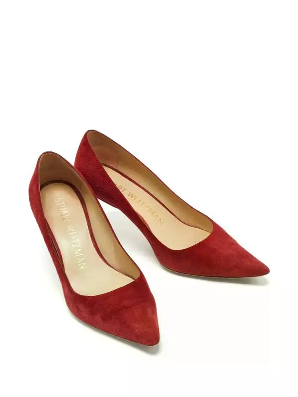 STUART WEITZMAN Suede Pointed Toe Stiletto Heeled Sandals