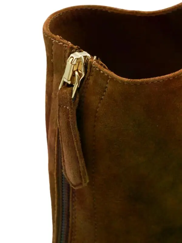 AQUAZZURA Pointed-toe Zip-up Kitten Heel Boots