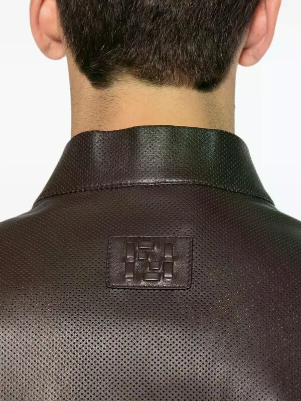 Fendi Perforated Leather Blouson Jacket
