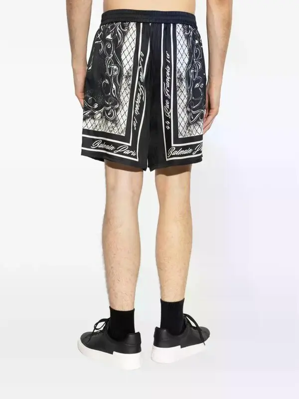 Balmain Logo-print Silk-blend Shorts