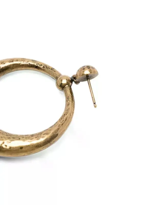 Ermanno Scervino Hammered Hoop Drop Earrings