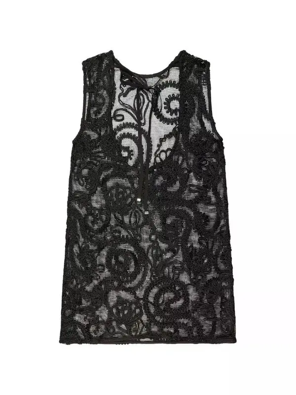 GANNI Embroidered Net Dress