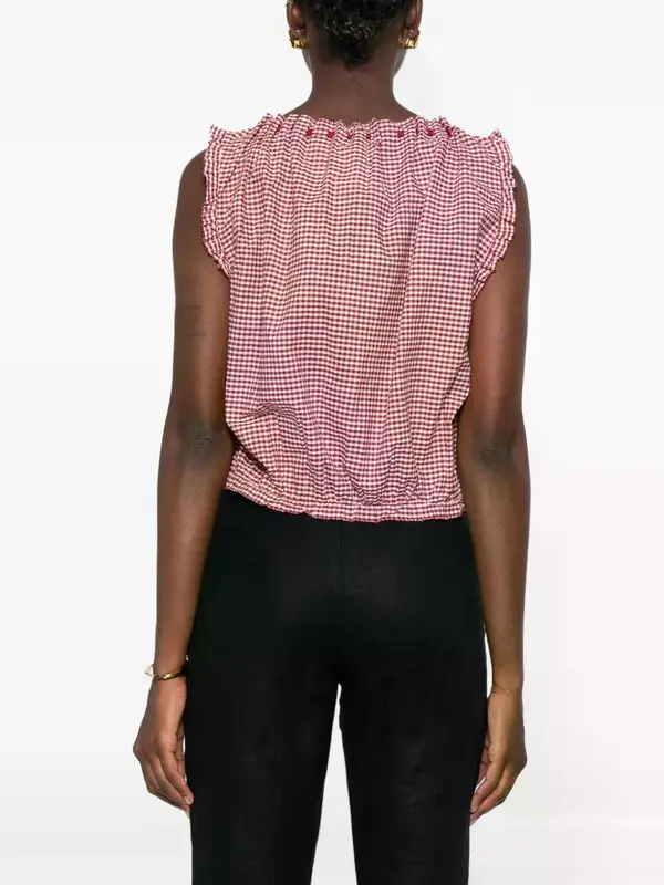 DÔEN Traveler Gingham Top - Red