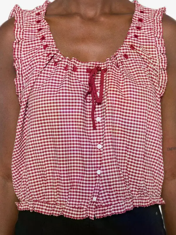 DÔEN Traveler Gingham Top - Red