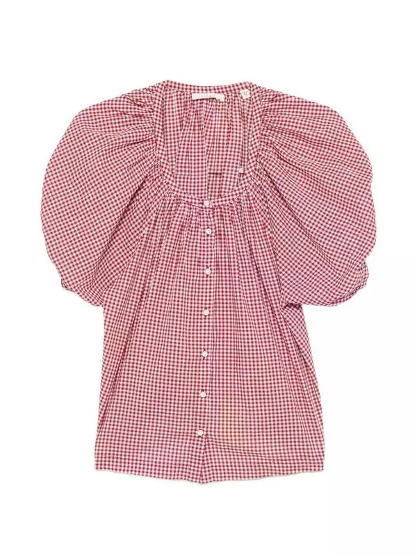 DÔEN June Blouse /white Check - Red