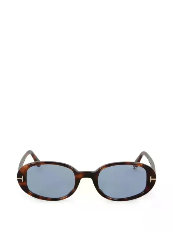TOM FORD Tortoiseshell-effect Oval-frame Sunglasses - Brown