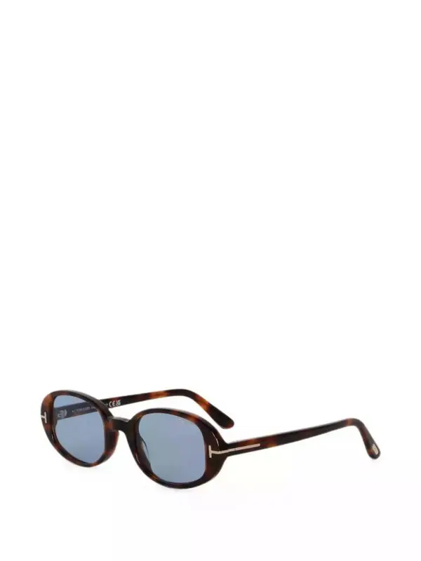 TOM FORD Tortoiseshell-effect Oval-frame Sunglasses