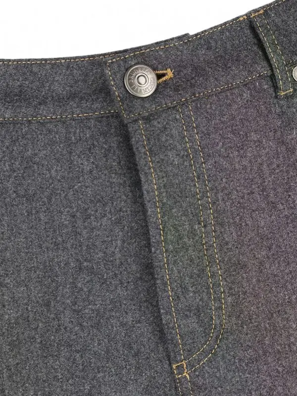 Brunello Cucinelli Straight-leg Embroidered Logo Trousers
