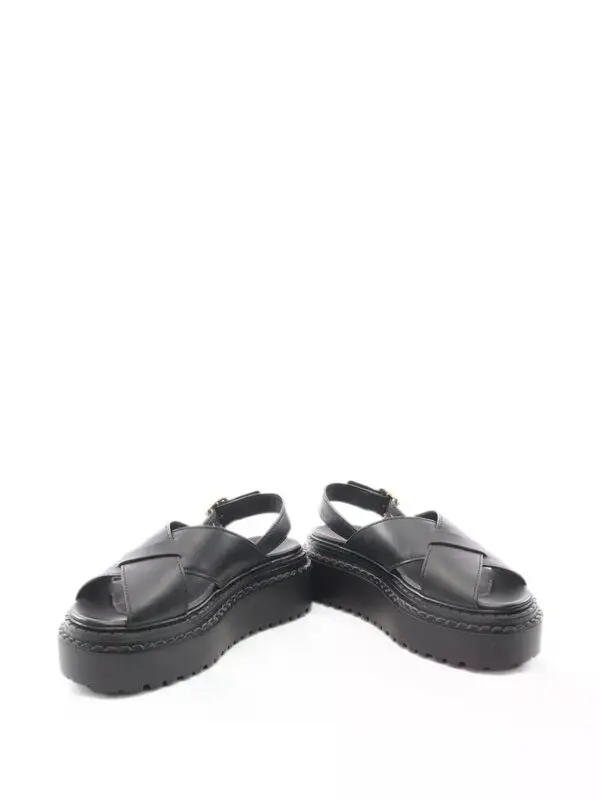 Prada Criss-cross Platform Sandals - Black